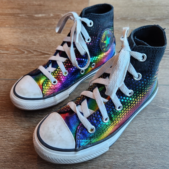 Converse | Shoes | Converse Chuck Taylor Rainbow Hightop Kids Size 3 ...